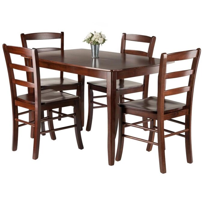 Winsome Wood Inglewood Walnut Dining Room Set with Rectangular Table in ... Winsome Wood Inglewood Walnut Dining Room Set with Rectangular Table in ...