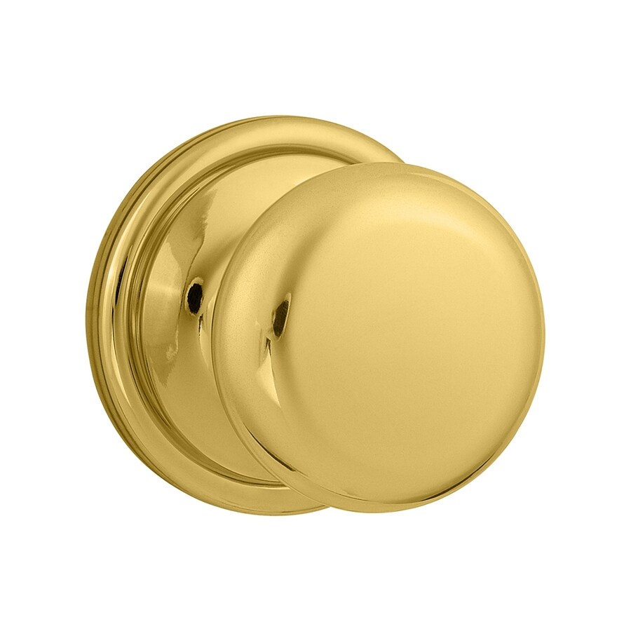 Shop Kwikset Signature Hancock Polished Brass Dummy Door Knob At