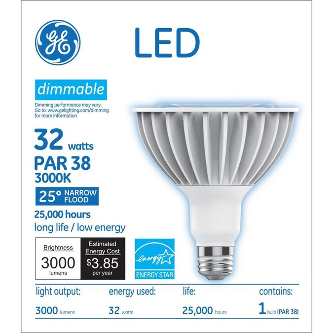 GE LED 3-Watt EQ LED PAR38 Soft White Dimmable Spotlight Bulb in the ... GE LED 3-Watt EQ LED PAR38 Soft White Dimmable Spotlight Bulb in the ...