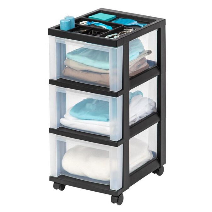 Iris 3 Compartment 3 Drawers Wheeled Plastic Cart In The Storage Cubes