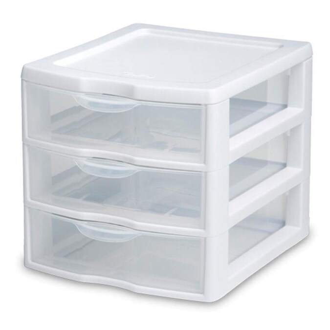 Sterilite Corporation 3 Compartment 3 Drawers Stackable Plastic Drawer