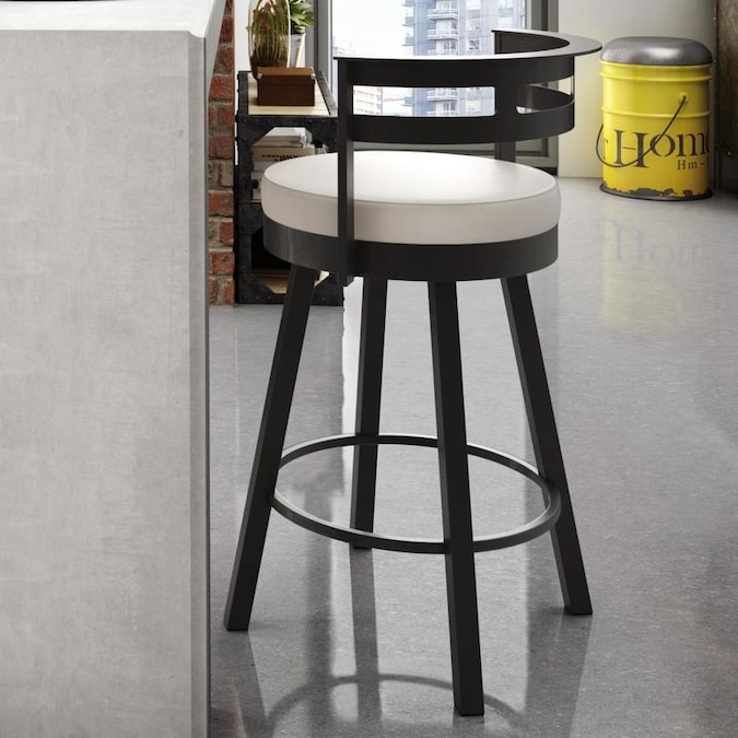 Amisco Render Cream Counter Height Upholstered Swivel Bar Stool In The