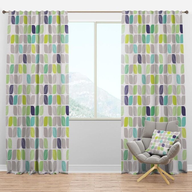 Designart Designart Geometric Pattern With Leaves Mid Century Modern