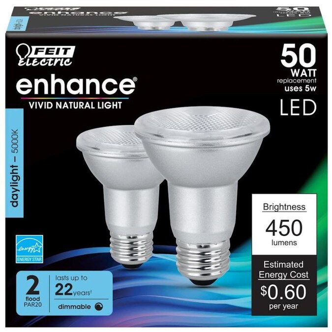 Feit Electric Enhance 50-Watt EQ PAR20 Daylight Dimmable LED Light Bulb ... Feit Electric Enhance 50-Watt EQ PAR20 Daylight Dimmable LED Light Bulb ...