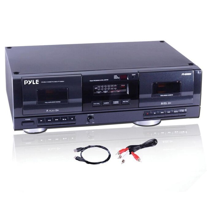 Pyle Pro Dual Cassette Deck With Mp3 Conversion In The Boomboxes And Radios Department At