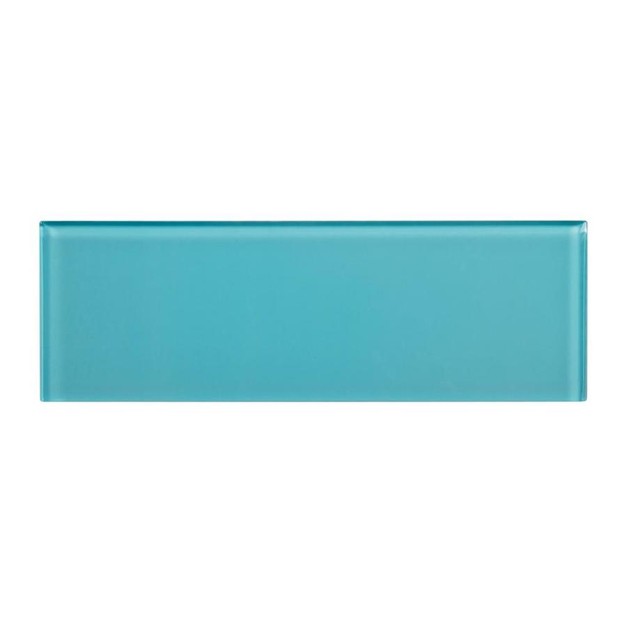Ws Tiles Premium Glass Series 15 Pack Aqua Blue 4 In X 12 In Polished Glass Wall Tile In The