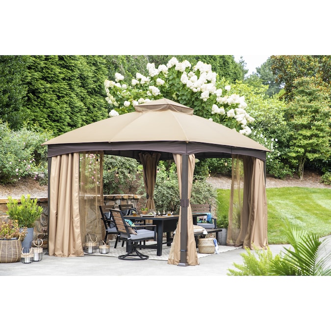 allen + roth Naa Brown Frame and Brown Fabric Metal Rectangle Screened ... allen + roth Naa Brown Frame and Brown Fabric Metal Rectangle Screened ...