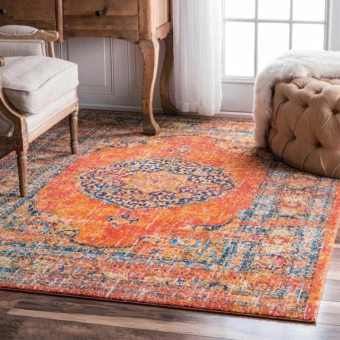 nuLOOM Vintage Olivia 4 x 6 Orange Indoor Distressed/Overdyed Oriental ... nuLOOM Vintage Olivia 4 x 6 Orange Indoor Distressed/Overdyed Oriental ...