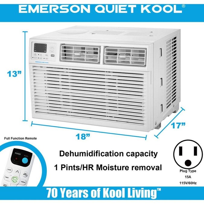 Emerson Quiet Kool 350-sq ft Window Air Conditioner (115-Volt; 8000-BTU ... Emerson Quiet Kool 350-sq ft Window Air Conditioner (115-Volt; 8000-BTU ...