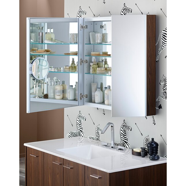 KOHLER Verdera 34-in x 30-in Surface/Recessed Aluminum Mirrored ... KOHLER Verdera 34-in x 30-in Surface/Recessed Aluminum Mirrored ...