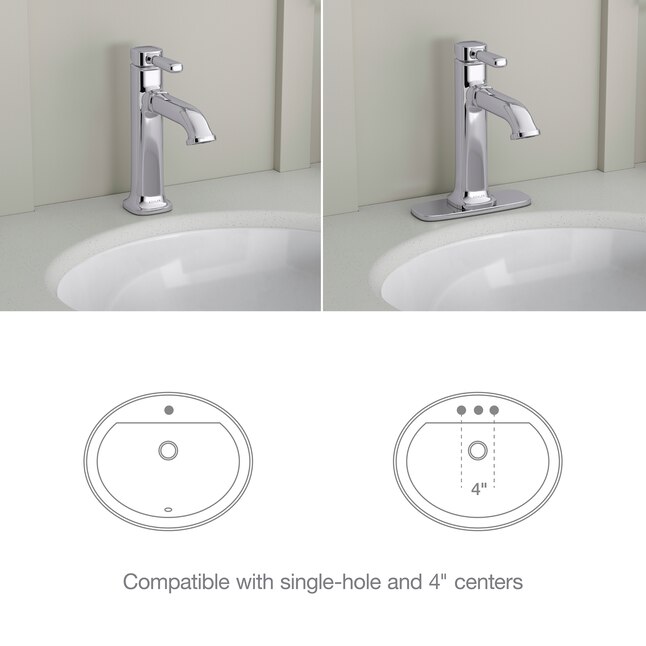 Kohler Ealing Polished Chrome 1 Handle Single Hole 4 In Centerset