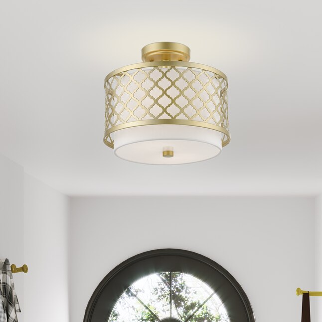 Livex Lighting Arabesque 2-Light 11.875-in Soft Gold Semi-flush Mount ... Livex Lighting Arabesque 2-Light 11.875-in Soft Gold Semi-flush Mount ...