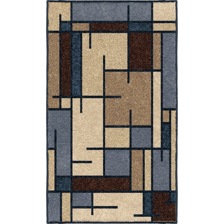 allen + roth Addington Liberty Blue Indoor Southwestern Throw Rug ...