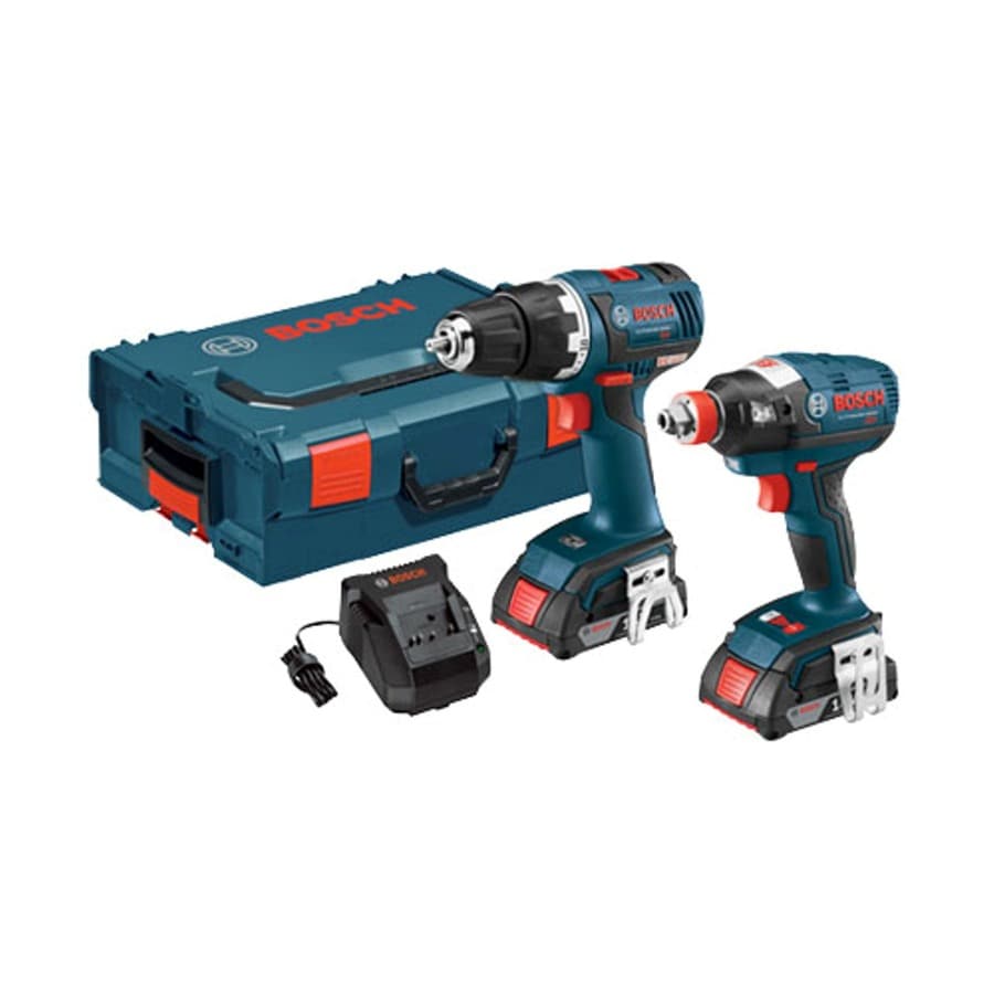 Bosch 2-Tool Power Tool Combo Kit with Hard Case (2-Batteries Included ...