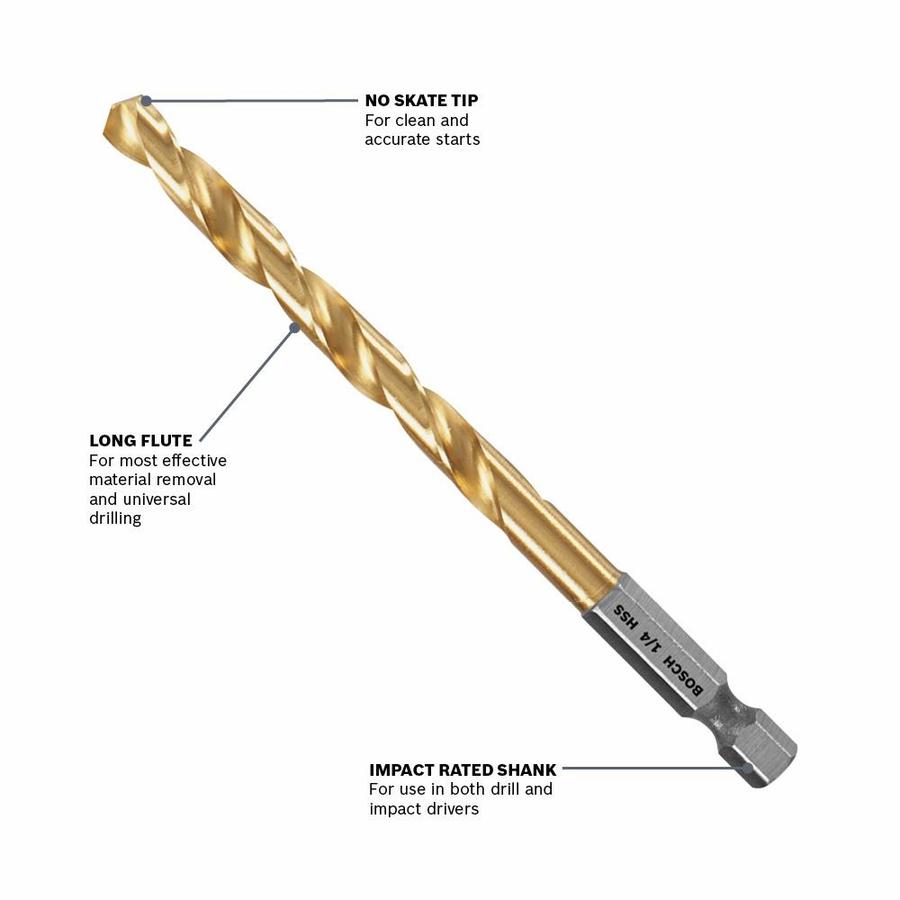 Bosch 1/8-in x 2-3/4-in Titanium Twist Drill Bit at Lowes.com