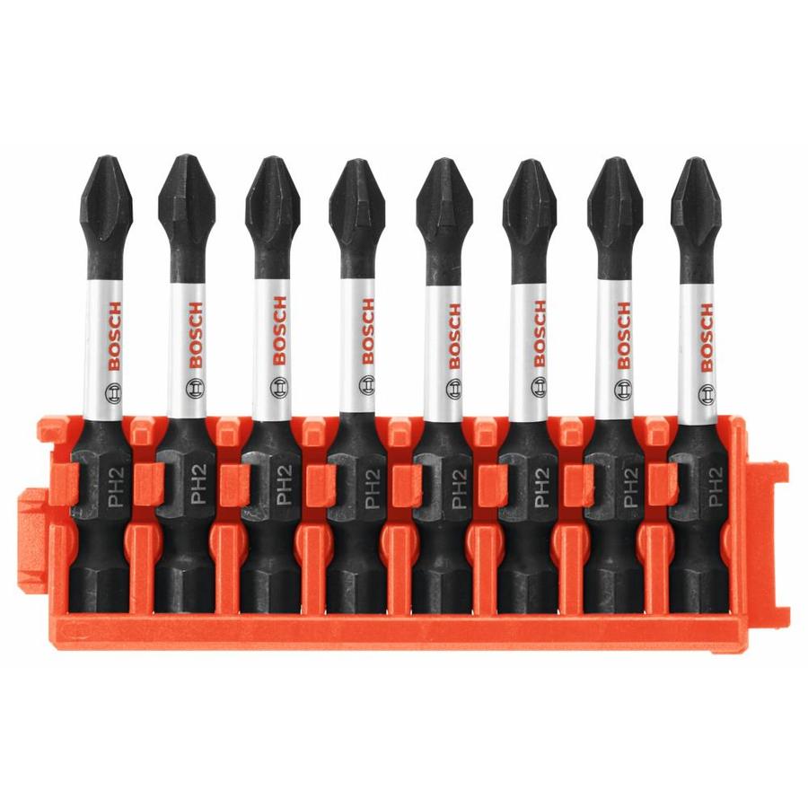 Bosch Custom Case 8-Piece 1/4-in x 2-in Phillips Impact Driver Bit at ...