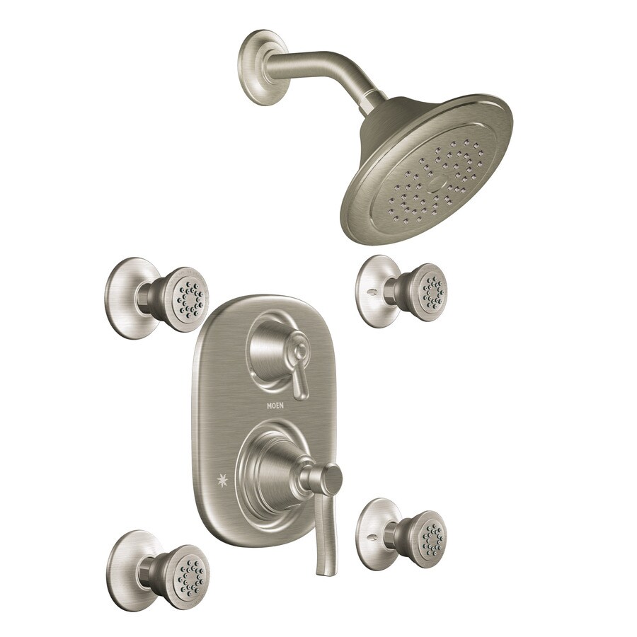 Moen Rothbury Brushed Nickel 1-Handle Vertical Shower System with ...