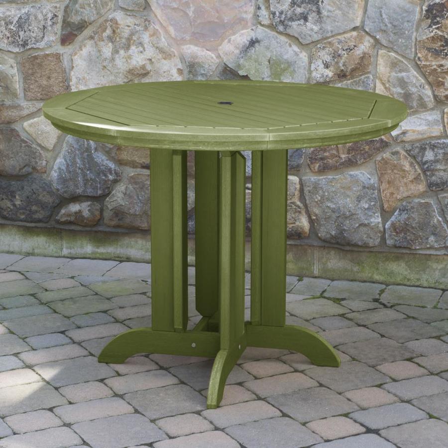 highwood - Round Outdoor Counter Table 48-in W x 48-in L with Umbrella ...