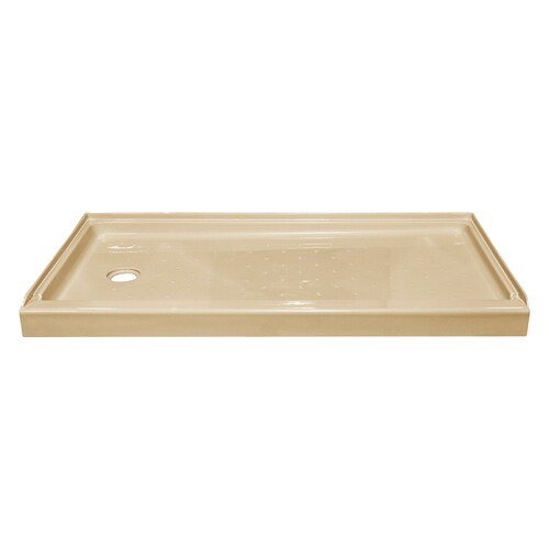 Style Selections Almond Acrylic Shower Base (Common: 27-in W x 54-in L ...