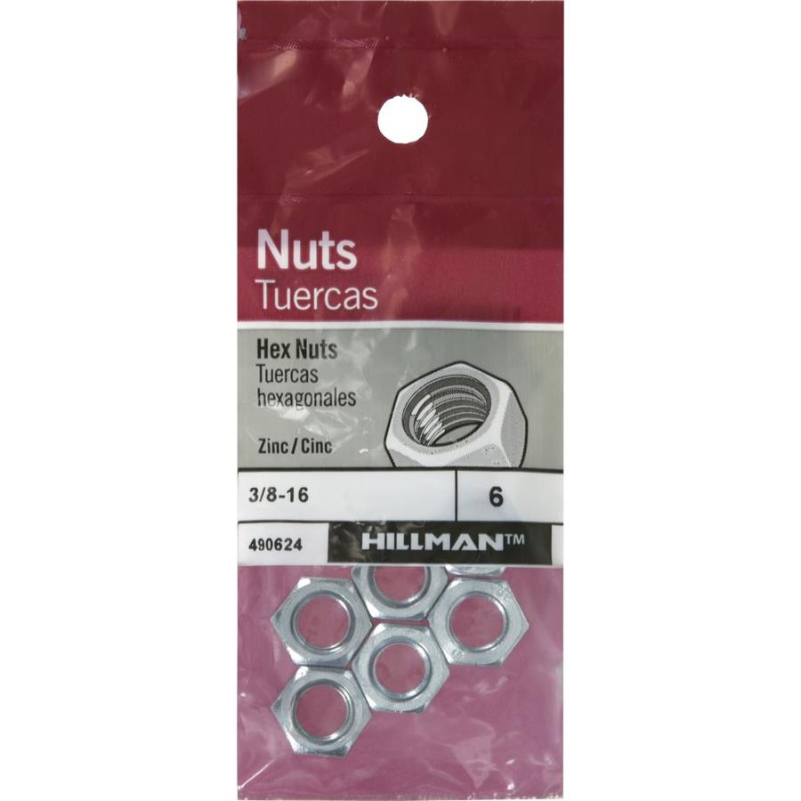 Hillman 3/8-in x 16 Zinc-Plated Steel Hex Nut in the Hex Nuts ...