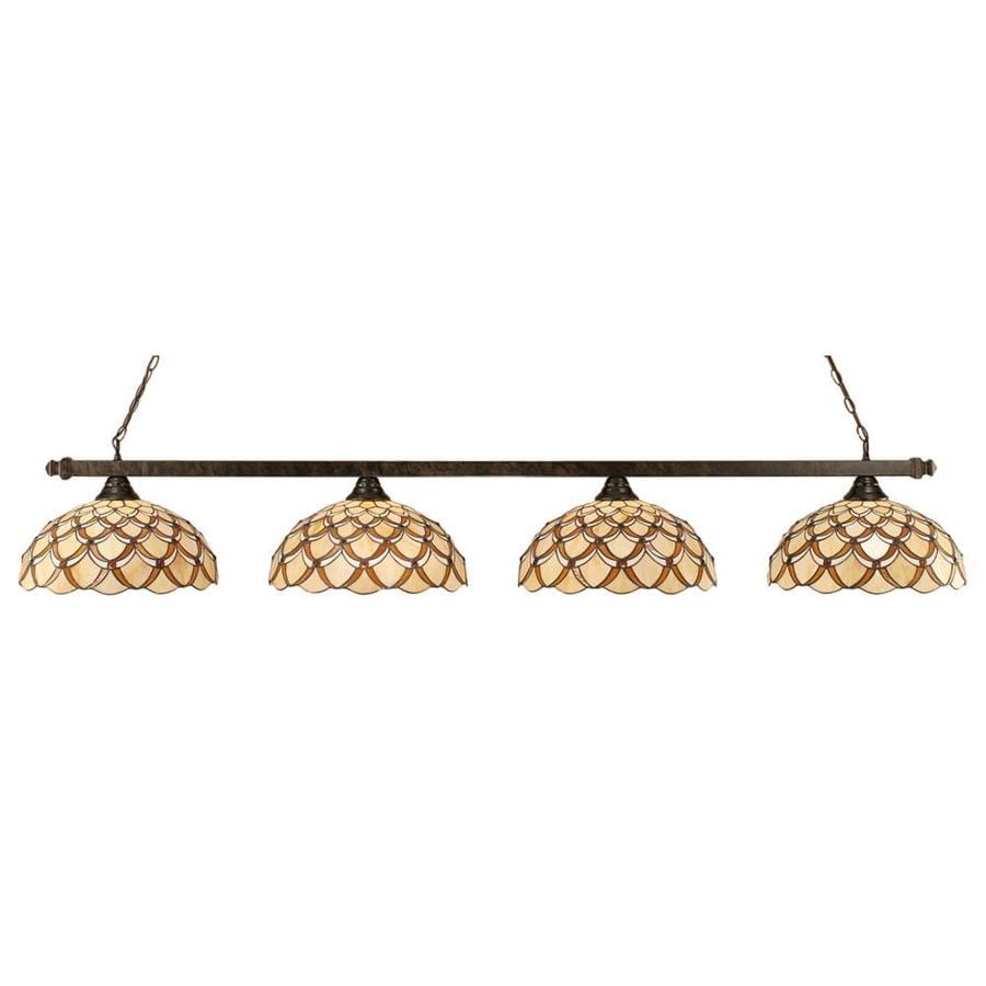 Brooster 16-in W 4-Light Bronze Kitchen Island Light with Tiffany-Style ...