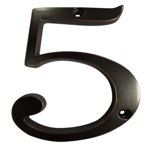 Gatehouse 4-in Oil Rubbed Bronze Number 5 in the House Letters ...