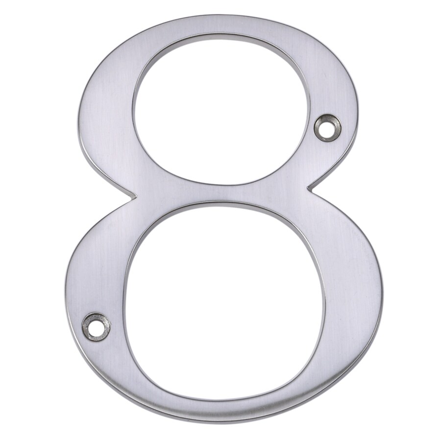 Gatehouse 4-in Satin Nickel Number 8 at Lowes.com