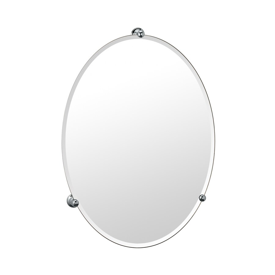 Gatco Oldenburg 26.5-in H x 19.5-in W Oval Frameless Bathroom Mirror ...