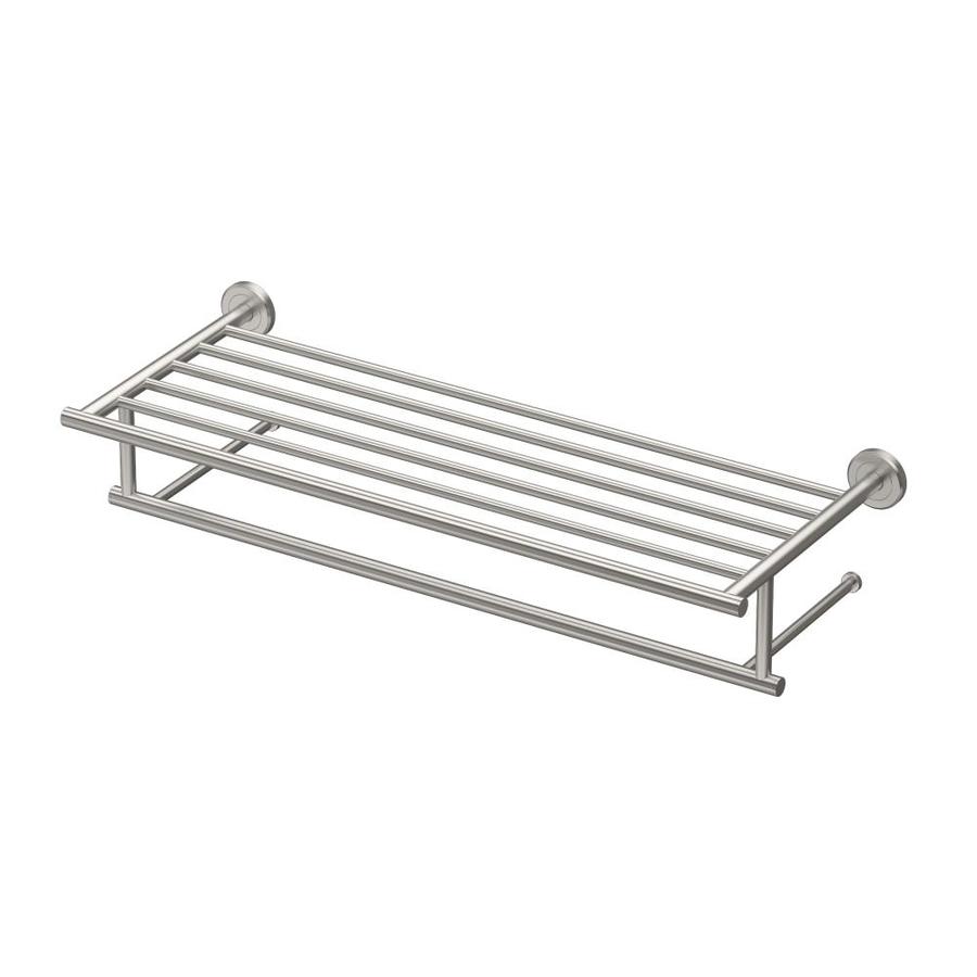 Gatco Latitude 2 26-in Satin nickel Wall-mount Double Towel Bar in the ...