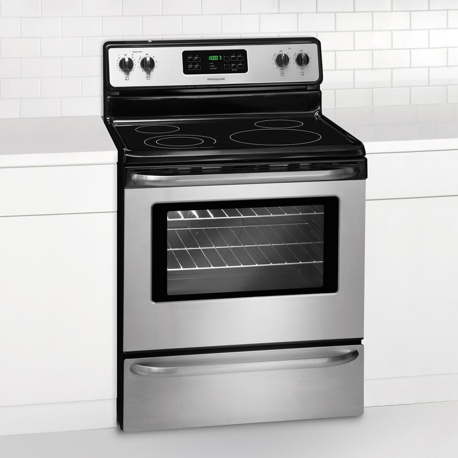Frigidaire 30-in Glass Top Self-Cleaning Electric Range (Stainless ...