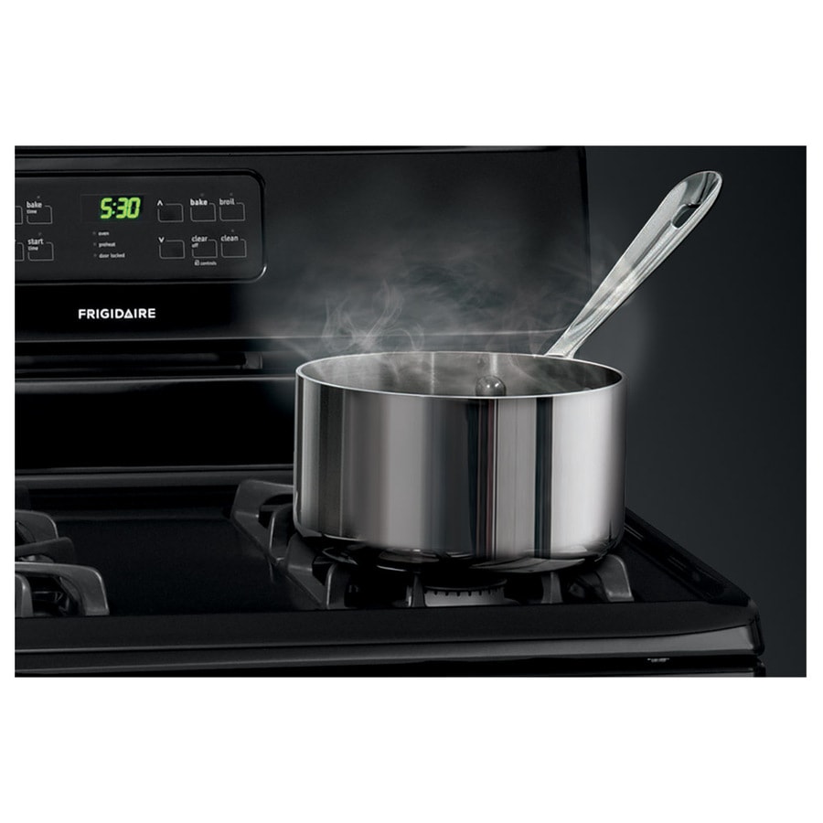 Frigidaire 30-in 5-cu ft Self-cleaning Gas Range (Black) in the Single ...