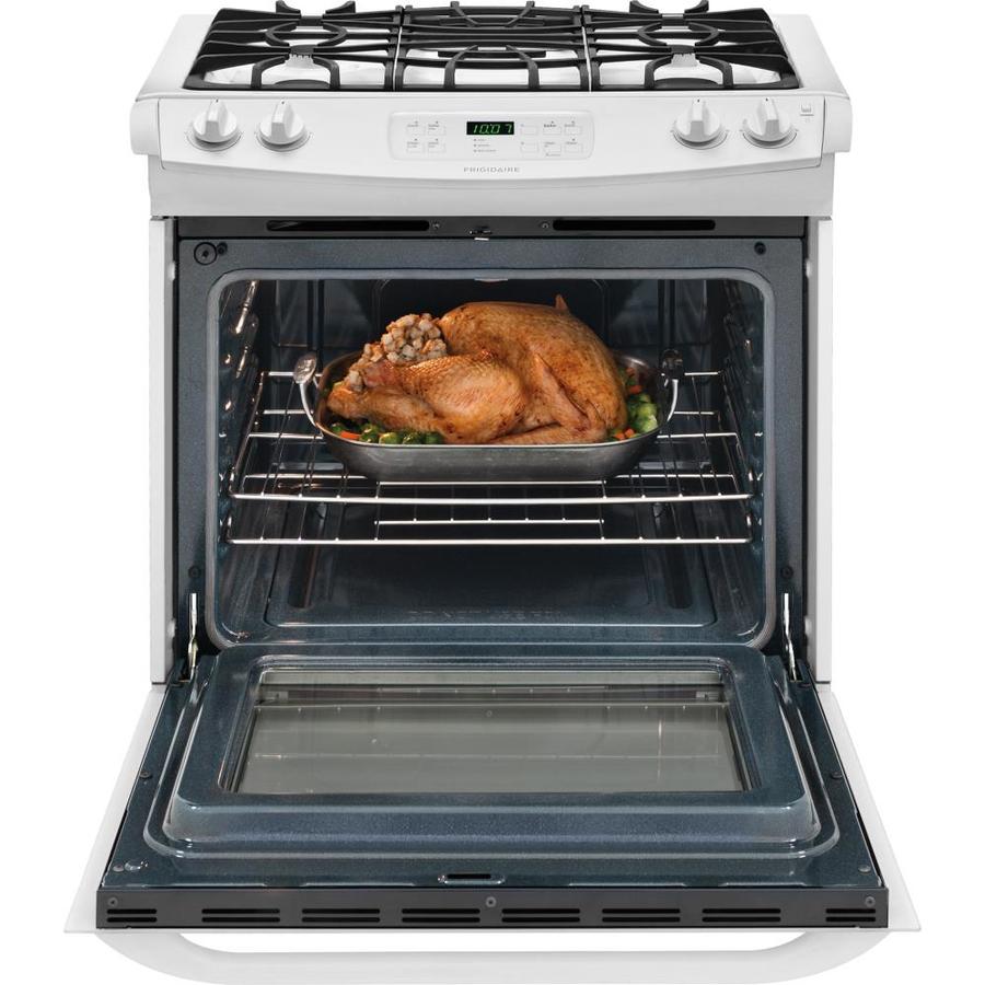 Frigidaire 4.5-cu ft Self-cleaning Slide-In Gas Range (White) (Common ...