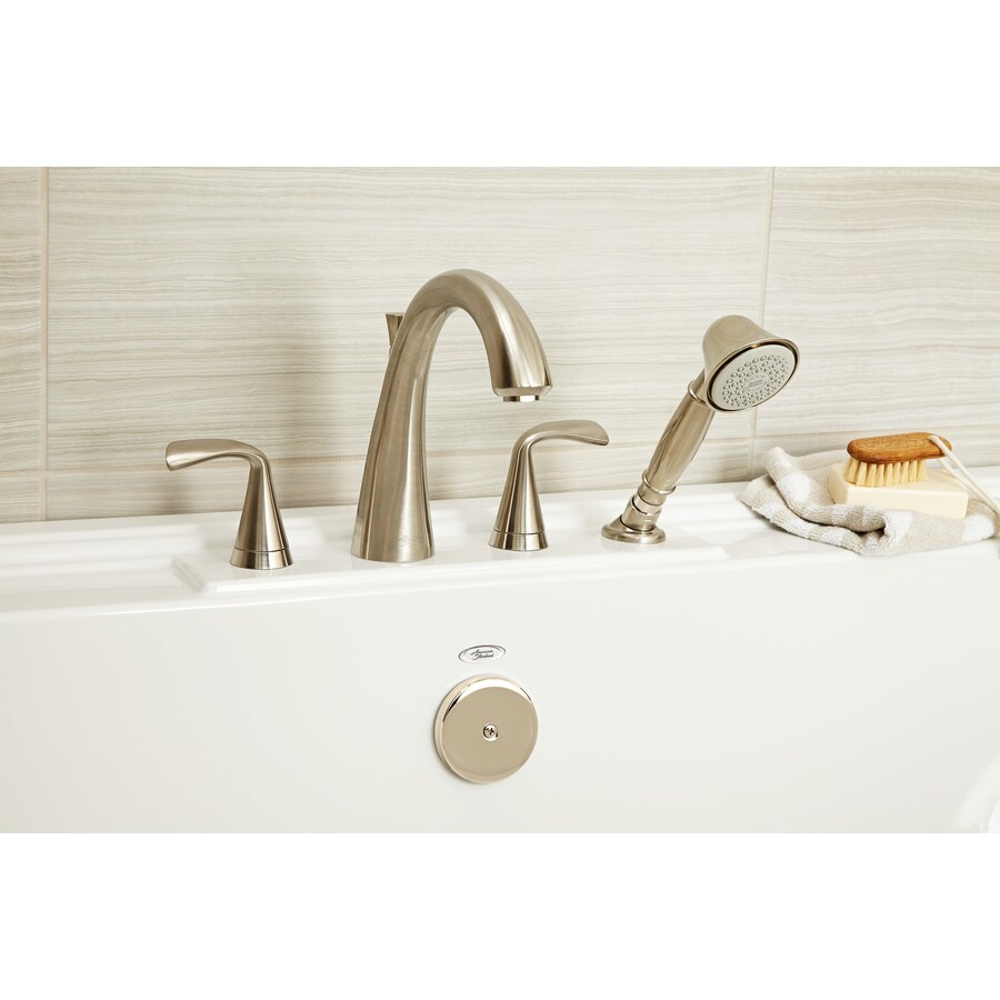 American Standard Fluent Satin Nickel 2-Handle Residential Deck Mount ...