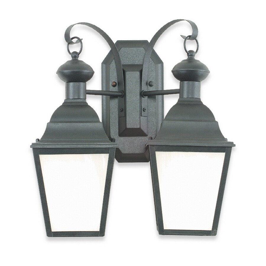 Royce Lighting Black Outdoor Light with Cream Snow Glass at Lowes.com