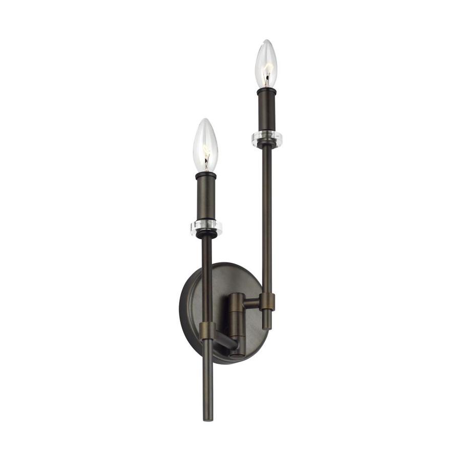Feiss Bryan 5-in W 2-Light Antique Bronze Modern/Contemporary Wall ...