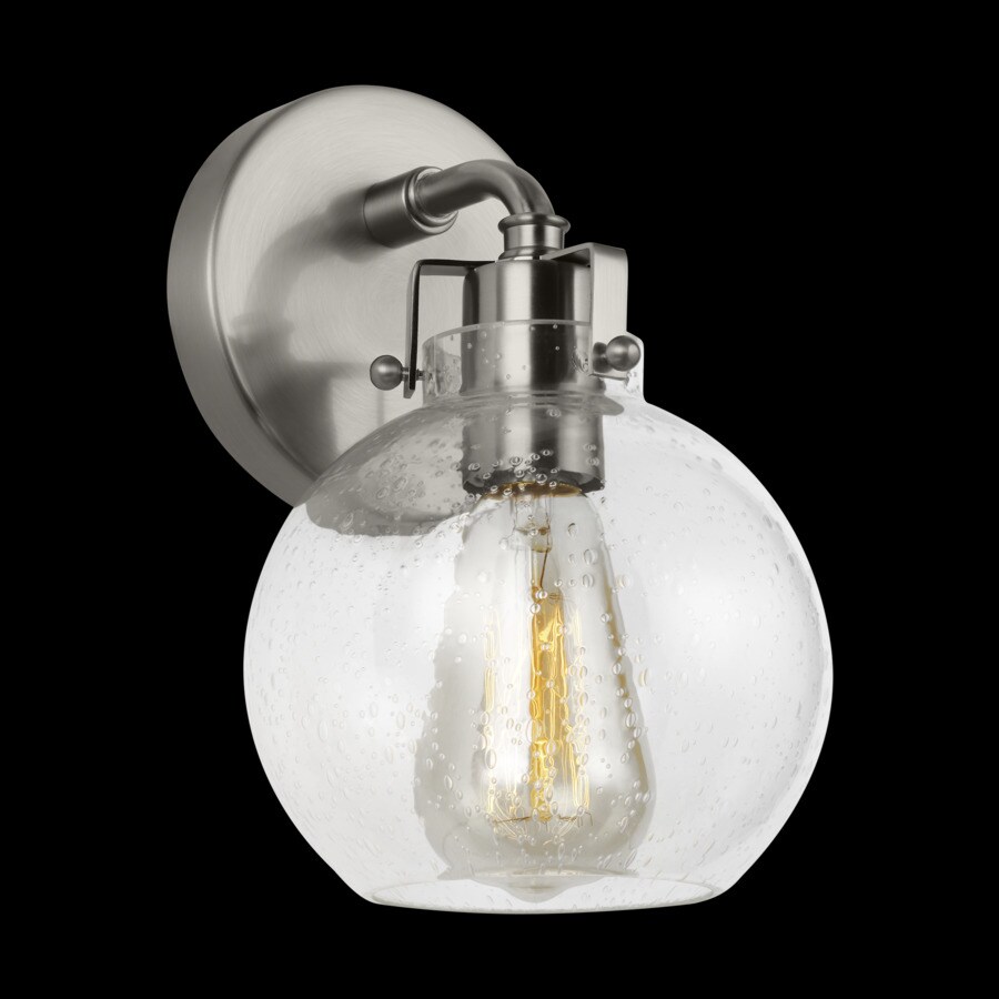 Feiss Clara 6.25-in W 1-Light Satin Nickel Transitional Wall Sconce in ...