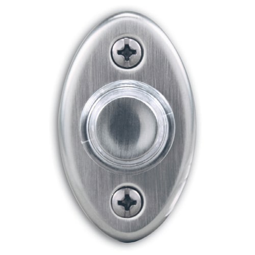 Heath Zenith Wired Satin Nickel Push Button With Lifetime Finish And ...