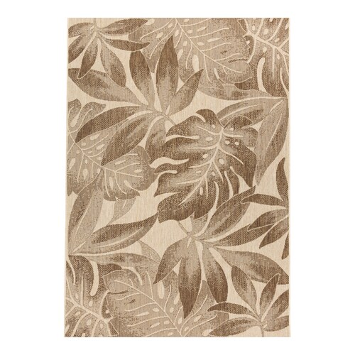 Garden Treasures Neutral Tropical Leaves 5x7 Brown Rectangular Indoor ...