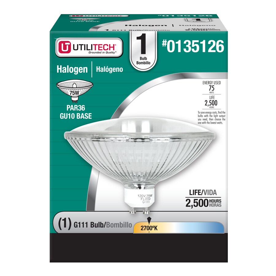 Utilitech 75-Watt EQ PAR36 Bright White Reflector Flood Halogen Light ...
