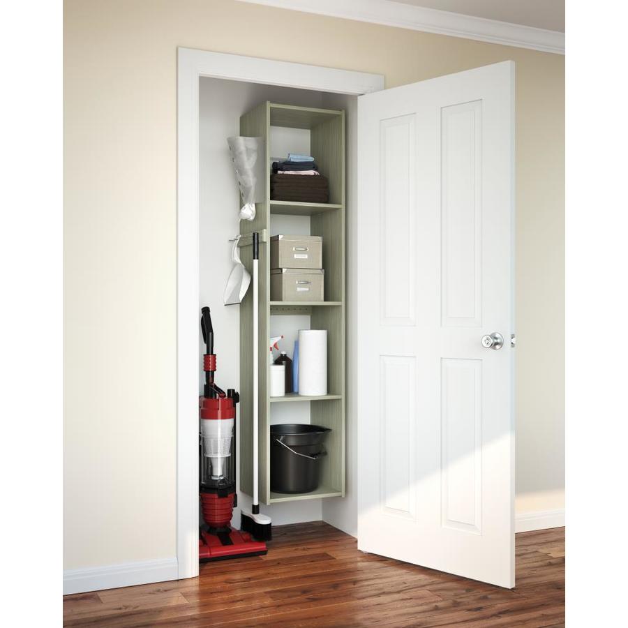 Easy Track 15.65-in W x 14-in D x 72-in H Weathered Grey Wood Closet ...