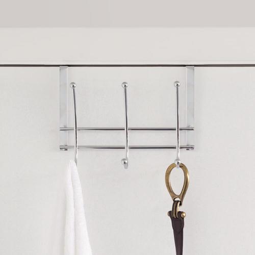 Home Basics Chrome Over the Door 3-Hook Hanging Rack at Lowes.com