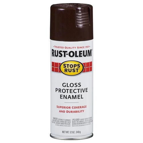 Rust-Oleum Stops Rust Gloss Leather Brown Spray Paint (NET WT. 12-oz ...