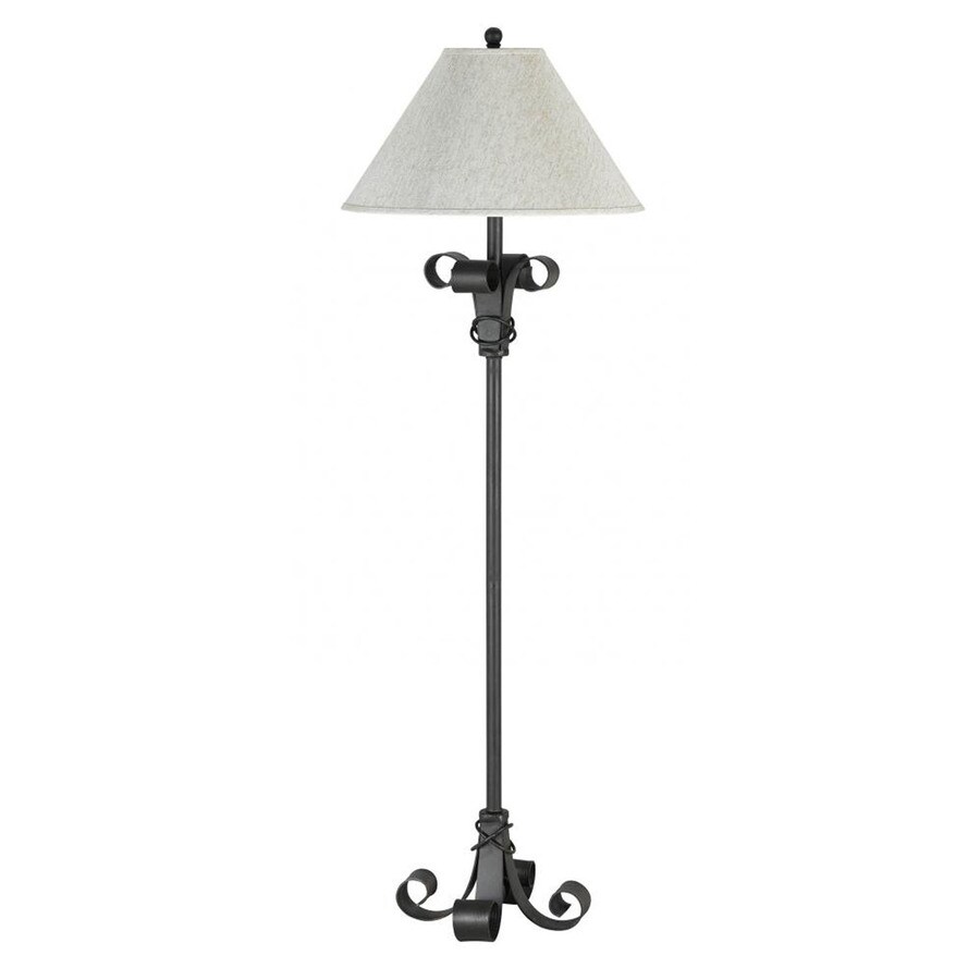 Axis 8-in 3-Way Switch Black Torchiere Indoor Floor Lamp with Fabric ...