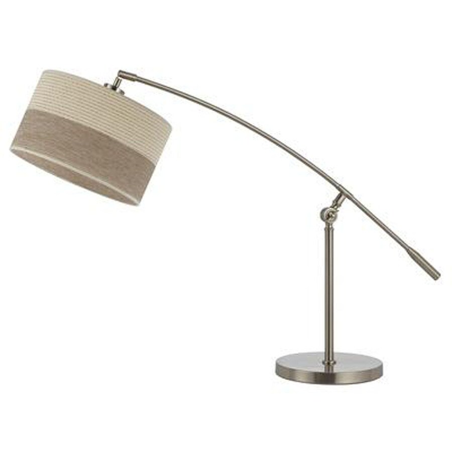 Axis 31-in Brushed Steel 3-way Table Lamp with Fabric Shade at Lowes.com