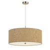 Cal Lighting Pendant Brushed Steel/Burlap Multi-Light Transitional Drum ...