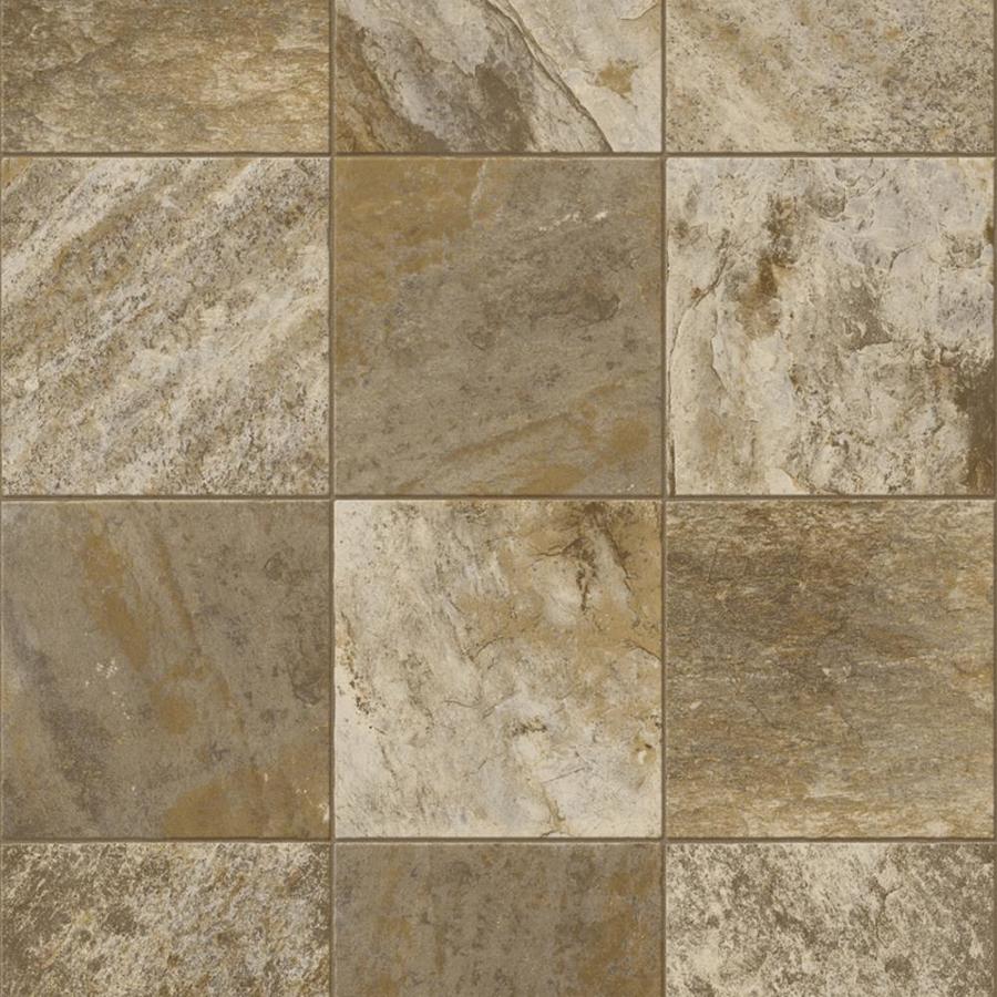 Congoleum 12-ft W x Cut-to-Length Sandy Brown Tile Low-Gloss Finish ...