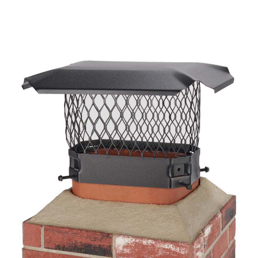 Shelter 5-in W x 9-in L Black Galvanized Steel Square Chimney Cap in ...