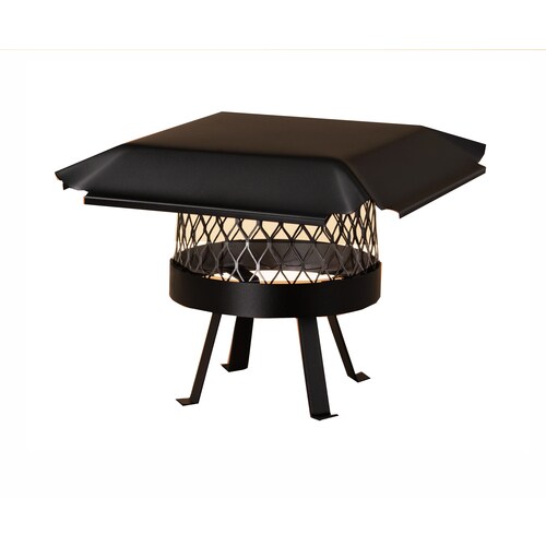 Shelter 12-in W x 12-in L Black Galvanized Steel Round Chimney Cap in ...