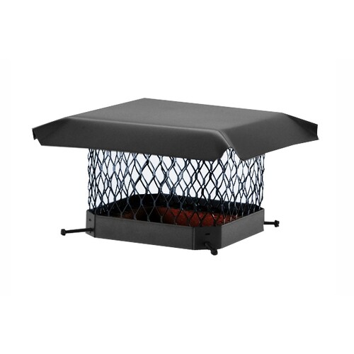 HY-C 9-in W x 18-in L Black Galvanized Steel Rectangular Chimney Cap in ...