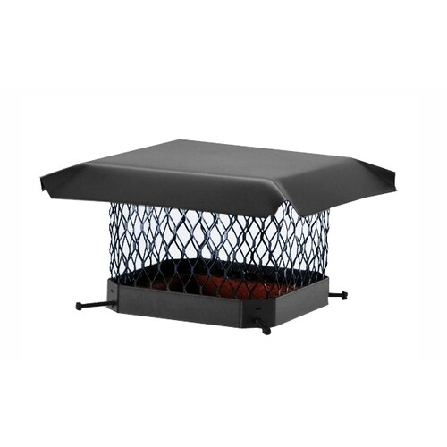 Shelter 9-in W x 9-in L Black Galvanized Steel Square Chimney Cap in ...